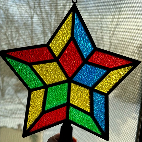 Holiday | Preloved Plastic Stained Glass Effect Star Christmas Tree ...